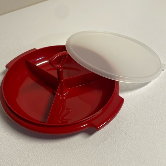 Tupperware | Dining | Red Vintage Tupperware Suzette Divided Serving ...